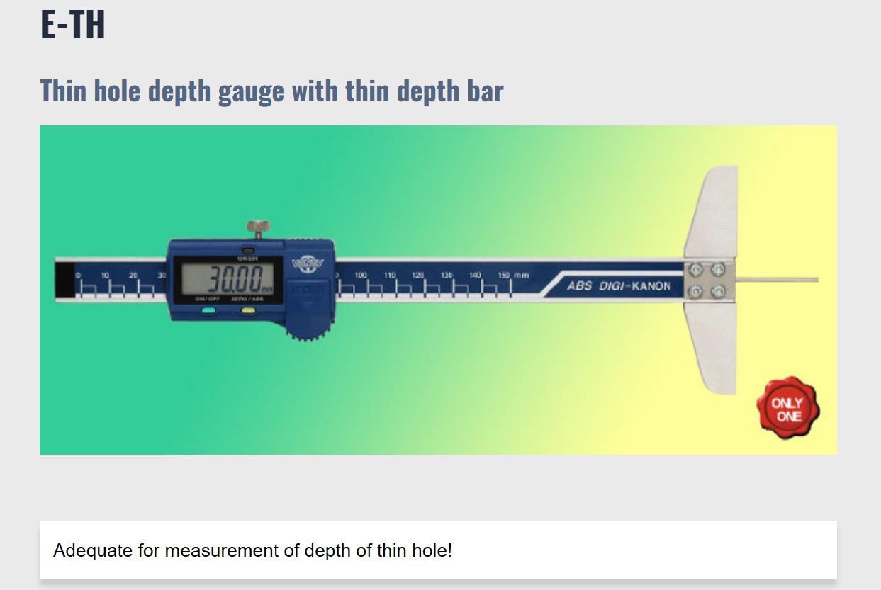 Ichiban Precision Sdn Bhd - Kanon - Kanon Depth Gauge With Thin Hole Depth Bar (Digital Type)